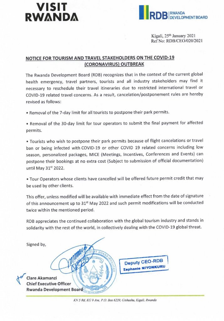 NOTICE FOR TOURISM AND TRAVEL STAKEHOLDERS ON THE COVID-19 (CORONA ...